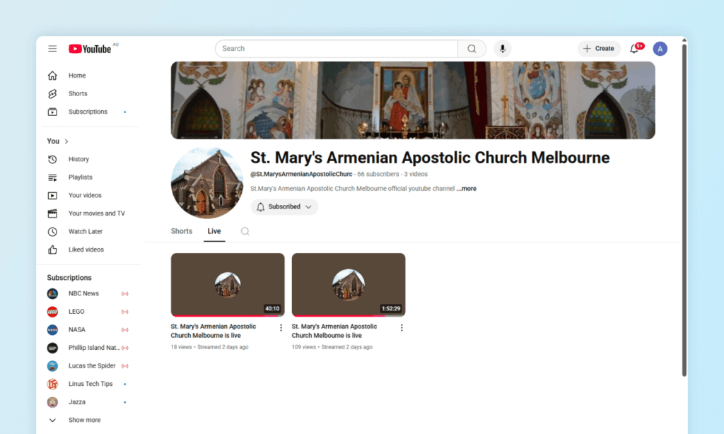 Our new YouTube channel - St Mary's Armenian Church